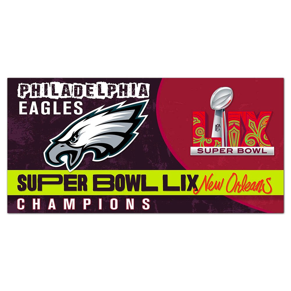 Super Bowl LIX Champions 6"x12" Horizontal Wood Sign