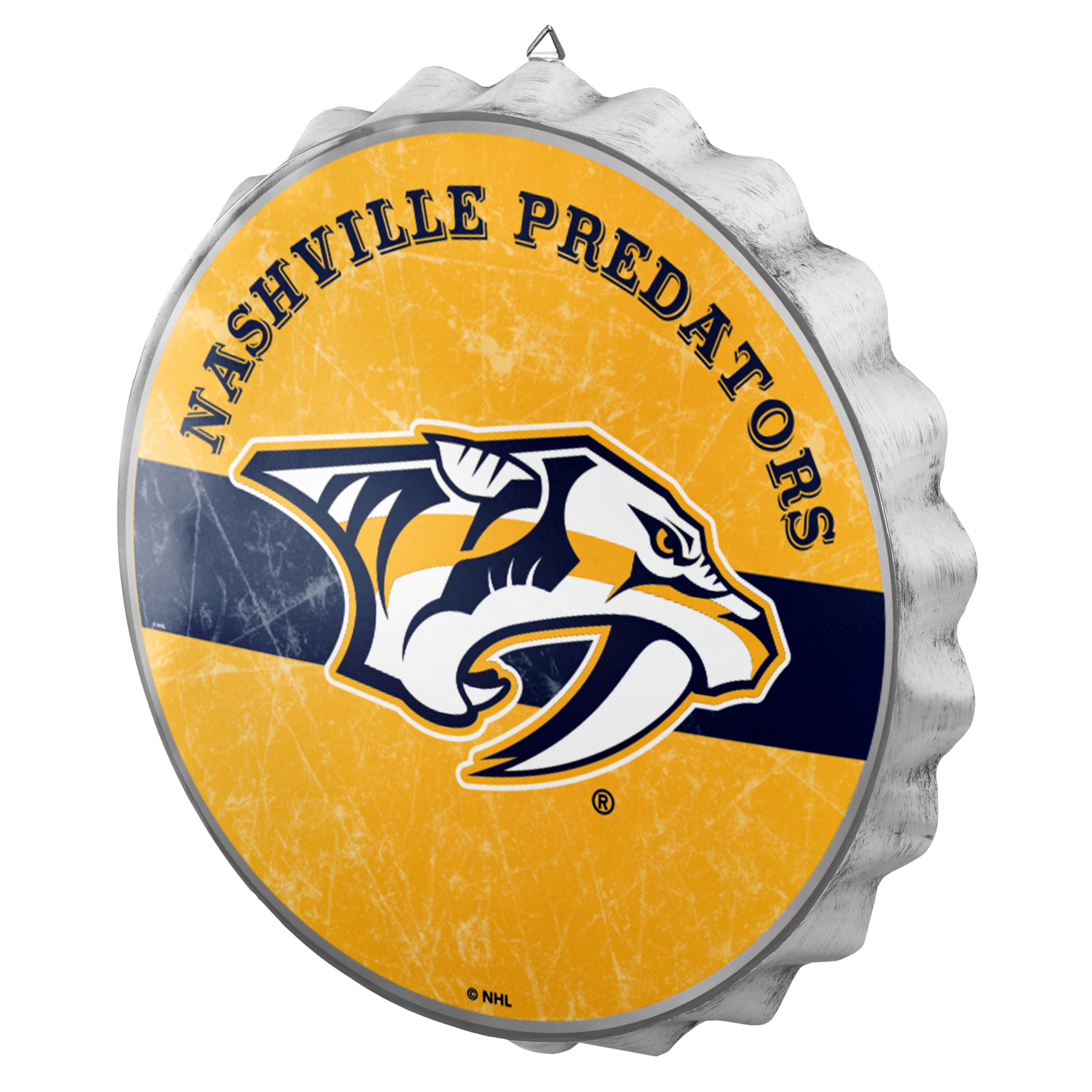 Metal Distressed Bottle Cap Sign