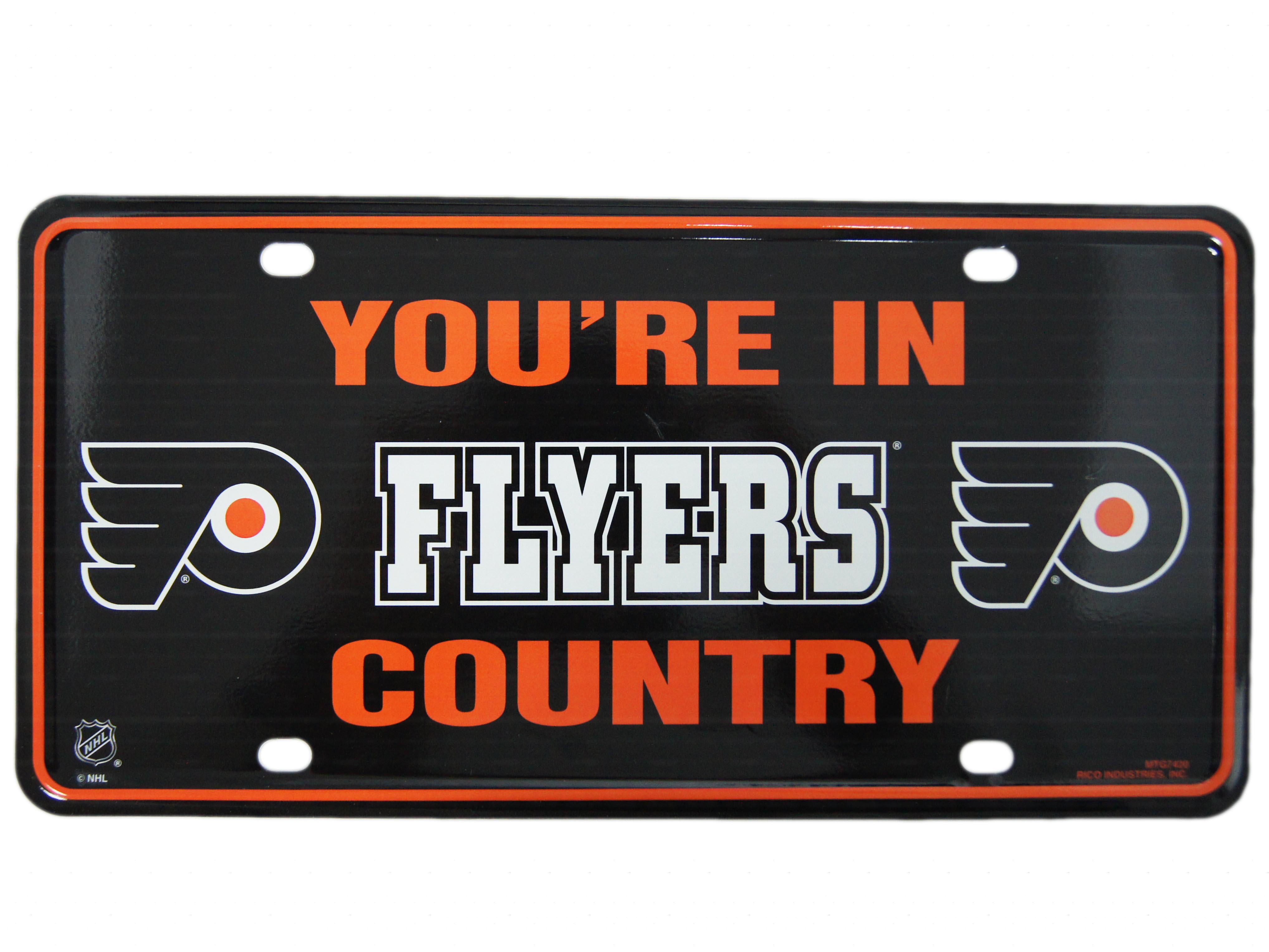Philadelphia Flyers Metal License Plate Black Country