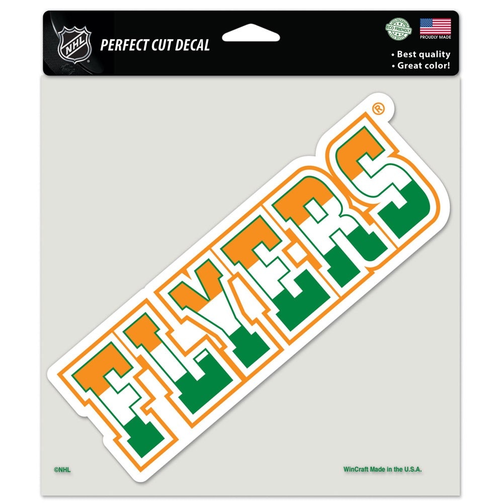 Philadelphia Flyers 8" x 8" Irish Script Decal